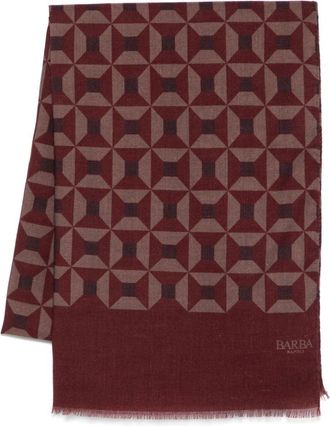 Barba écharpe à imprimé géométrique - Rouge