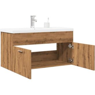 vidaXL vidaXL Waschbeckenunterschrank mit Einbaubecken Artisan-Eiche