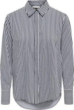 Only Onlberit L/S T-Shirt WVN Chemise, Noir/Rayures : Rayures CD, XS Femme
