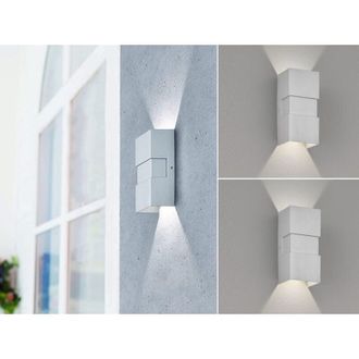 Fischer & Honsel Fischer&honsel - led Außenwandleuchte 2er set Silber mit Up and Down Licht - 7x15cm