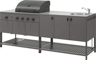 IKEA B&Aring;TSK&Auml;R Au&szlig;enk&uuml;che m Gasgrill+Sp&uuml;leneinheit