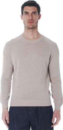 Gran Sasso Homme, Pulls, Beige, Taille: M Maglia girocollo in cotone e cashmere manica raglan