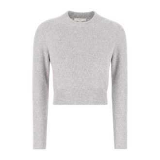 Malo Rippstrick-Pullover in verk&uuml;rzter L&auml;nge - - Knitwear - Damen - Grau - M