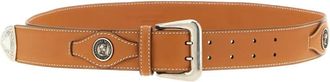 Ermanno Scervino metal-coin leather belt - Braun