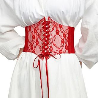 Generic Ceinture Femme Grande Taille - Ceinture Corset Femme &Eacute;l&eacute;gante Bustier Cincher Large Taille Lacets Mesh Transparent Sans Bretelles Sous Poitrine