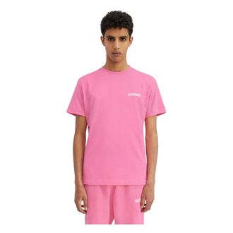 Jacquemus Homme, Tops, Rose, Taille: XL T-shirt avec logo sur le devant