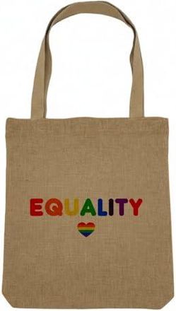 Fabulous Sac Shopping Tote Bag Aspect Lin - EqualityHeart LGBTQ+ Gay Lesbian Rainbow - Sac de Courses Toile Epaisse 360g Beige Naturel Cabas Port&eacute; Epaule Solid