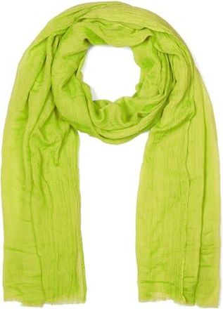 styleBREAKER écharpe femme légère & transparente avec de courtes franges | foulard uni pour le printemps et lété | grand châle doux 188 x 100 cm, Vert pomme