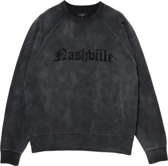 Beams Plus Homme, Sweatshirts et sweats &agrave; capuche, Noir, Taille: L Fade Print Raglan Crew Neck