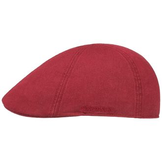 Stetson Texas Cotton Flatcap UV Schutz 40+ Unifarbene Schirmm&uuml;tze Fr&uuml;hjahr Sommer Bordeaux XL (60-61 cm)