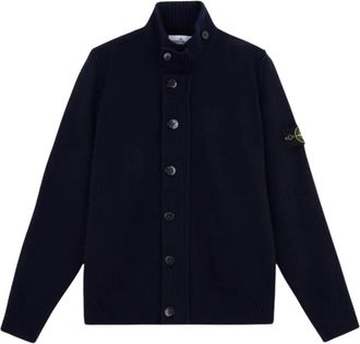 Stone Island Homme, Pulls, Bleu, Taille: 2XL Cardigan Boutonn&eacute;