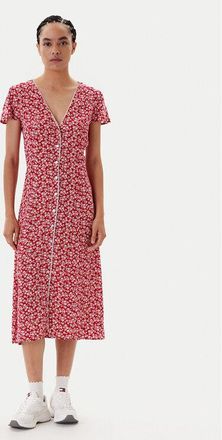 Tommy Jeans Kleid für den Alltag DW0DW20884 Rot Regular Fit