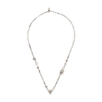 Alexander McQueen Skull and Pearl Armband - - Accessories - Damen - Grau - ONE SIZE