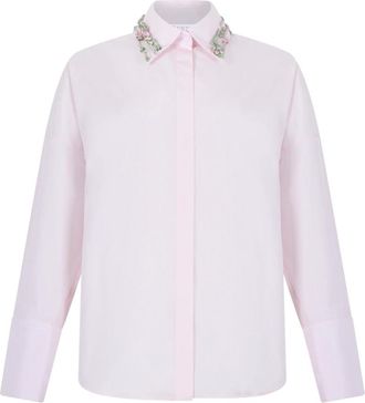 Genny Femme, Blouses et Chemises, Rose, Taille: 36 FR Chemise avec Col Orn&eacute;