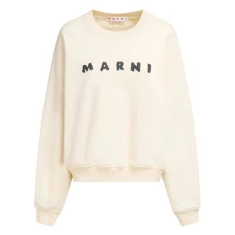 Marni Logo-Print Sweatshirt - - Sweatshirts & Hoodies - Damen - Wei&szlig; - XS