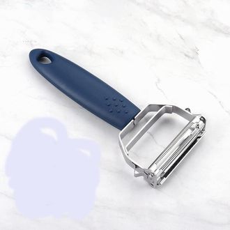 Generic UUBRAU Multifunktionaler doppelseitiger Hobel Edelstahl Obsthobel Gemüsehobel Reibe Schäler Doppelkopfschäler Hobel Turbo Schäler Sparschäler Obsthobe