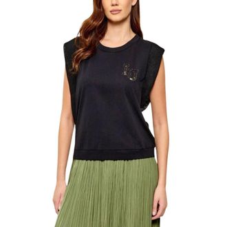 Liu Jo Femme, Tops, Noir, Taille: 40 FR Ta6250 D&eacute;bardeur