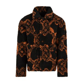 Daily Paper Clothing Burned Shield Fur Jacket - Homme - Sport - Multicolore - Taille: M