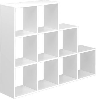 Vicco Treppenregal, stehendes Bücherregal, Weiß, 142.2 x 107.8 cm