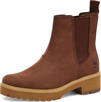 Timberland Carnaby Cool Mid Warm gef&uuml;tterte Stiefel, schwarzes Nubuk