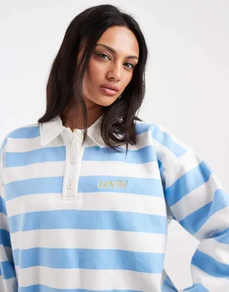Levi's polo vintage ray&eacute; bleu