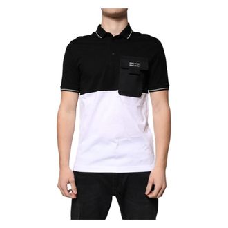 Dolce & Gabbana Kurz&auml;rmeliges Baumwoll-Poloshirt - - Tops - Herren - Schwarzk - XS