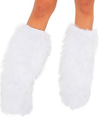 Generic Jambi&egrave;res noires en laine et fille, couvre-bottes de manchettes, ensemble daccessoires de No&euml;l chauffage bottes, Blanc., taille unique