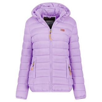 Geographical Norway Atikolor Hood - Doudoune L&eacute;g&egrave;re Femme avec Capuche - Blouson Matelass&eacute; Chaud Mi-Saison - Style Urbain - Poches Zipp&eacute;es - Badge & Drapeau Brod&eacute;s - Coup