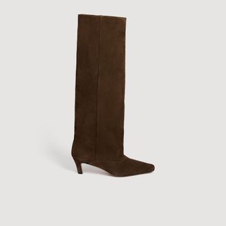 Sandro Hohe Stiefel aus Veloursleder