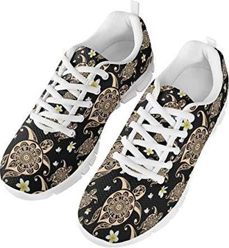 CHAQLIN Sea Tortue Print Chaussures pour Femmes Hommes Casual Sport Fitness Chaussures de Course Funky Baskets légères 38 EU