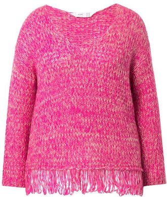 Angel Of Style Strickpullover Pullover Loose Fit Fransen am Saum