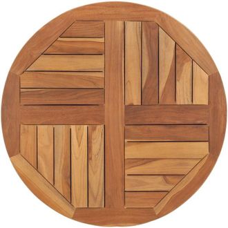 vidaXL Dessus de table Bois de teck solide Rond 2,5 cm 70 cm