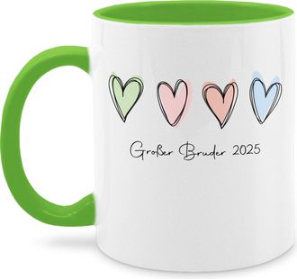 Shirtracer Tasse Tassen 325ml - Großer Bruder 2025 Big Brother - 325 ml - Hellgrün - großer bruder tasse+großer+bruder große brüder geschenk fuer den grossen bru