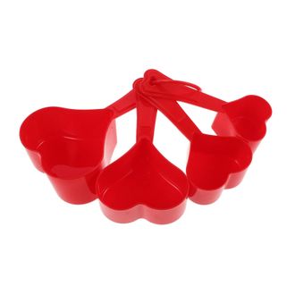 Cabilock Herzf&ouml;rmige Messl&ouml;ffel Aus Kunststoff Rot Pr&auml;zise Messbecher F&uuml;r Mehl Zucker Fl&uuml;ssigkeiten Multifunktionales Backen K&uuml;chenzubeh&ouml;r
