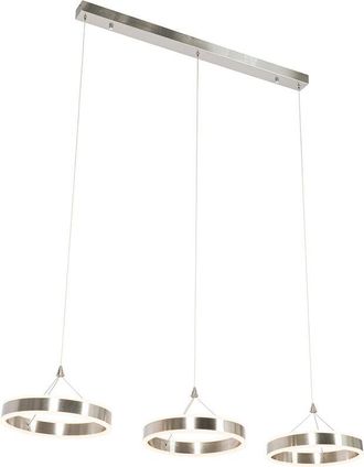 QAZQA Lyani - led Suspension multiples - 3 lumi&egrave;re - l 110 cm - Acier - Design - &eacute;clairage int&eacute;rieur - Salon i Chambre i Cuisine i Salle &agrave; manger - Qazqa