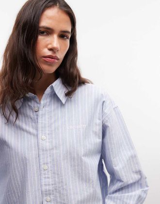 Carhartt Work in Progress Gowan - Chemise manches longues &agrave; rayures - Bleu clair