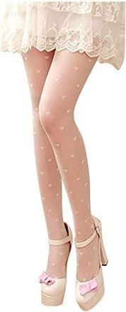 Generic Collant Femme Collant Thermique Femme Collants Pois Coeur Soie Noire Mince Sexy