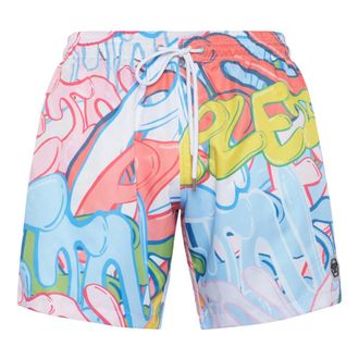 Philipp Plein Homme, Maillots de bain, Multicolore, Taille: 2XL Short de Bain Bombing Graffiti