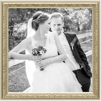 Photolini Bilderrahmen Antik Silber Nostalgie 30x30 cm Fotorahmen mit Glasscheibe/Kunststoff-Rahmen