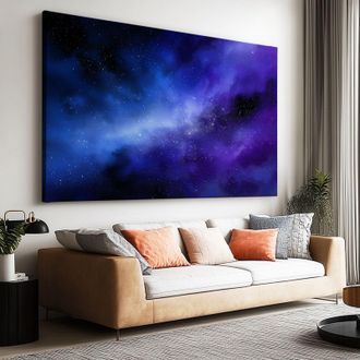Generic Leinwand-Wandkunst 160 x 80 cm ungerahmt - Weltraum Nebel Weit Galaxie Leinwandbild Kunstdruck Gro&szlig; XXL f&uuml;r Wohnzimmer Schlafzimmer Wandbilder Canvas 