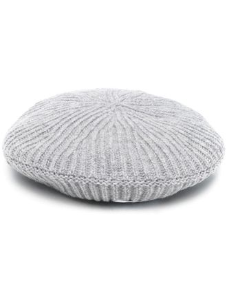 Ganni bonnet nervur&eacute; &agrave; patch logo - Gris