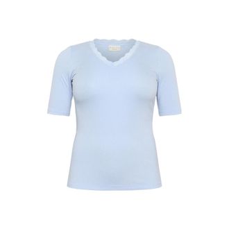 Kaffe Curve Femme, Tops, Bleu, Taille: 38 FR V-Neck Tee Top Windsurfer
