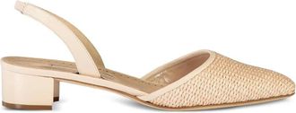 Manolo Blahnik Gewebte Raffro Samba Tondo Slingback-Pumps 30mm - Nude