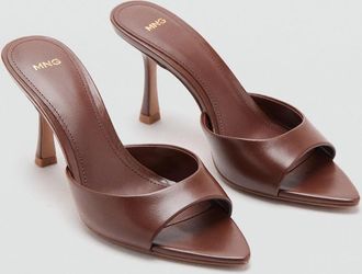 Mango Spitze Sandale mit Absatz schokolade - Damen - 36 - MANGO