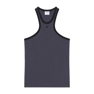 Courrèges Homme, Tops, Noir, Taille: L Débardeur Noir