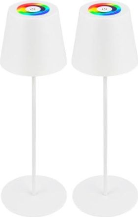 Briloner 3 in 1 RGBW LED Tischlampe kabellos IP44 mit Touch, stufenlos dimmbar, Akku & Lichtquelle tauschbar, Nachttischlampe, LED Lampe, Akku Tischleuchte, We