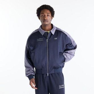 New Balance Herren Sport Legacy Stadium Jacket in Blau/Grau, Polyester, Gr&ouml;&szlig;e XL