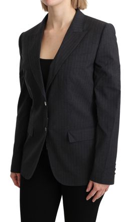 Dolce & Gabbana Womens Gray Single Breasted Blazer Cotton Jacket Clothing