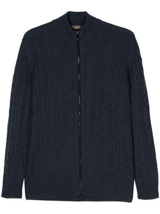 Loro Piana cardigan torsad&eacute; en cachemire - Bleu