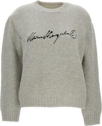 Maison Margiela Pull &agrave; col rond en laine Mm6 Maison Margiela